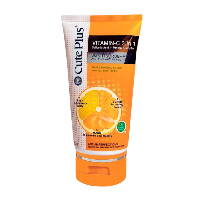 Vitamin C 3 in 1 Wash+Scrub+Mask 150ml - Cute Plus