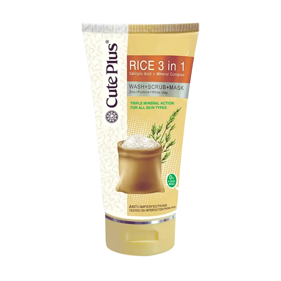 Rice 3 in 1 Wash+Scrub+Mask 150ml - Cute Plus